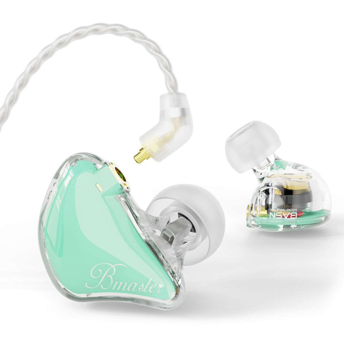 BASN Bmaster Triple Drivers In Ear Monitor Headphones (Teal)