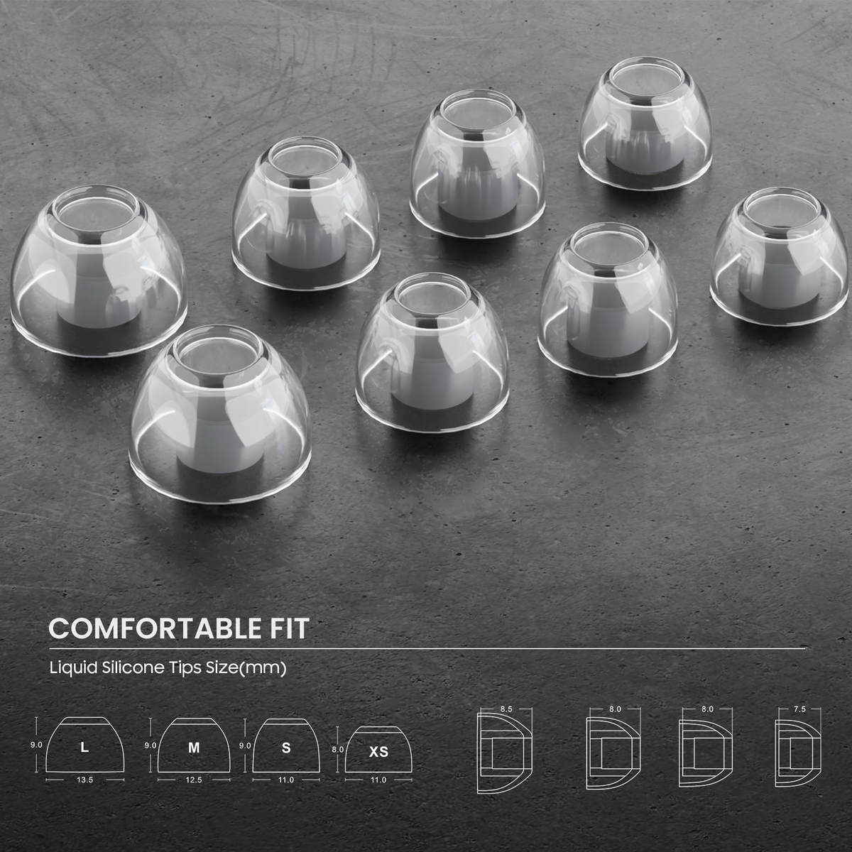 BASN LE100 Earphone Liquid Silicone Tips Replacement Earbuds Eartips