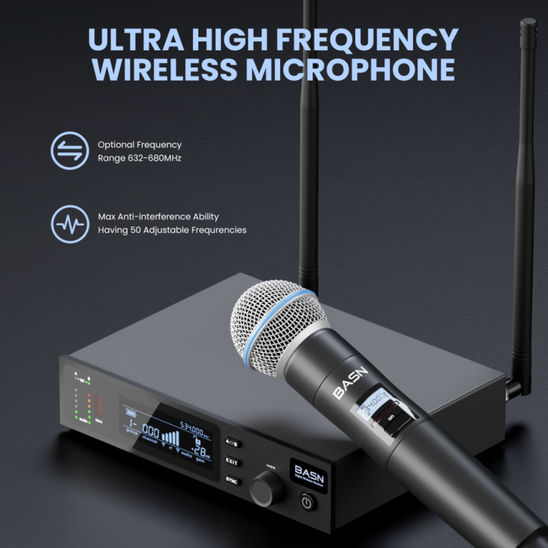 BASN BMIC-2 Handheld Wireless Microphone System (Black)