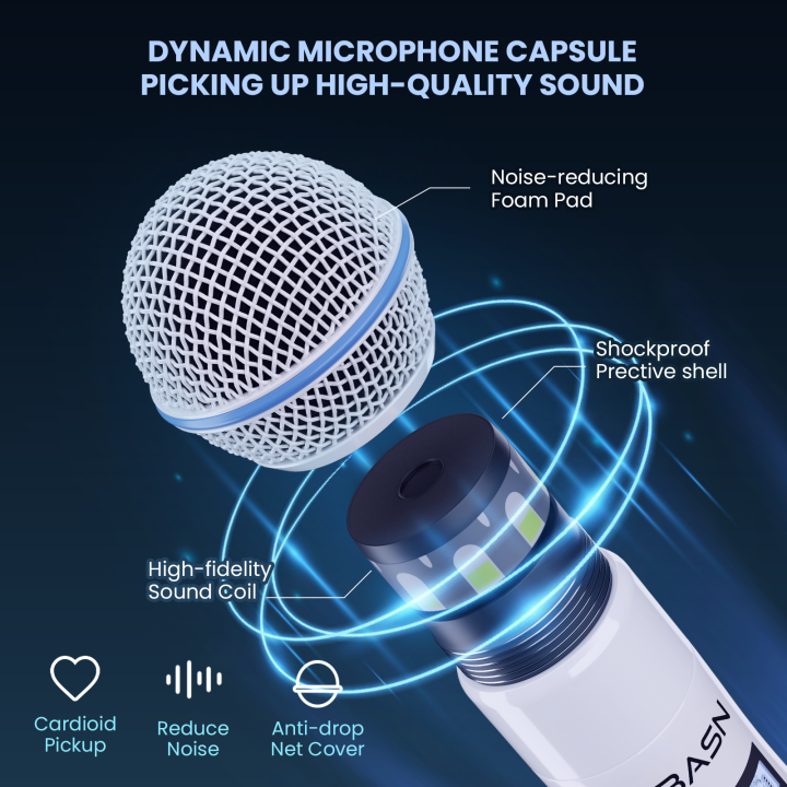 BASN BMIC-2 Handheld Wireless Microphone System (Black&White)