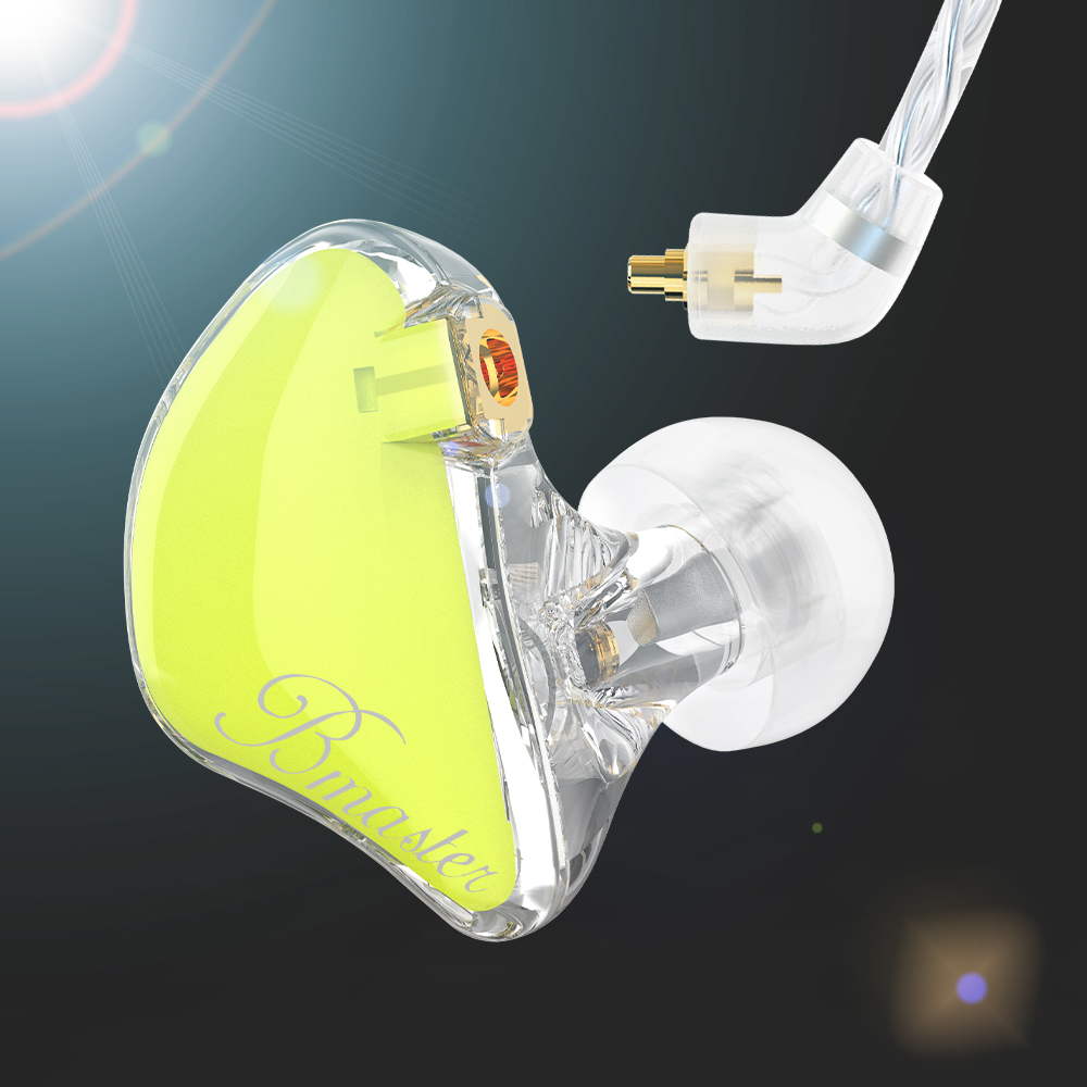 BASN Bmaster Triple Drivers In Ear Monitor Headphones (Yellow)